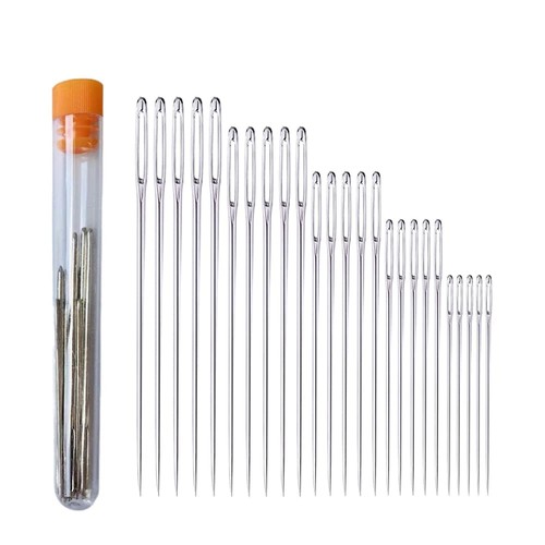 CCLKHY Stainless Steel Sharp Point 25 Pieces Sewing Needles Large Eye ...