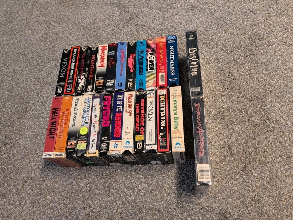 Horror Slasher Betamax Tape Lot Friday The 13th Re-Animator Frightmare ...