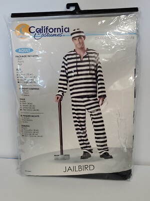 California Costumes Jailbird Prisoner Convict Adult Men's Costume Sz ...