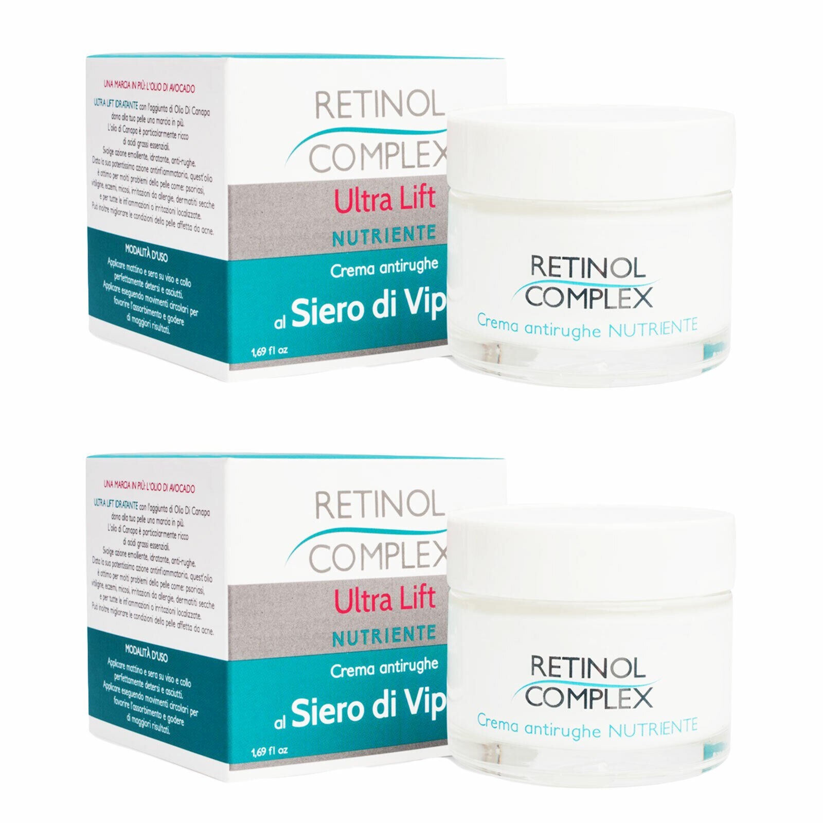 2 Pezzi crema Retinol Complex siero di vipera 50 ml antirughe anti-age ...