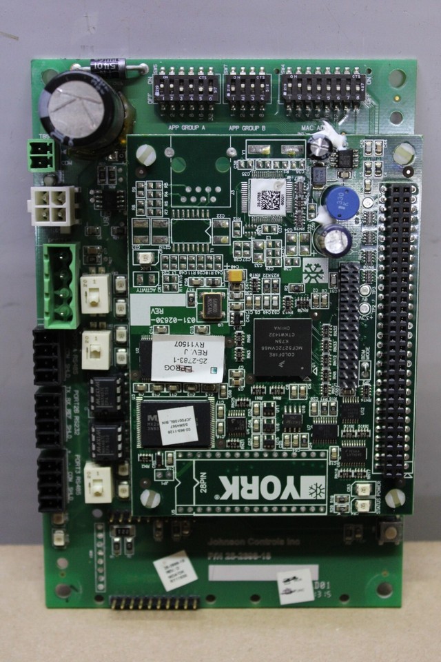 YORK STACKED CHILLER INTERFACE BOARD 25-2698-18 REV. D W/ 25-2783-1 REV ...