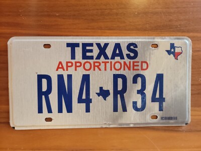 Vintage TEXAS APPORTIONED License Plate RN4 R34 | eBay