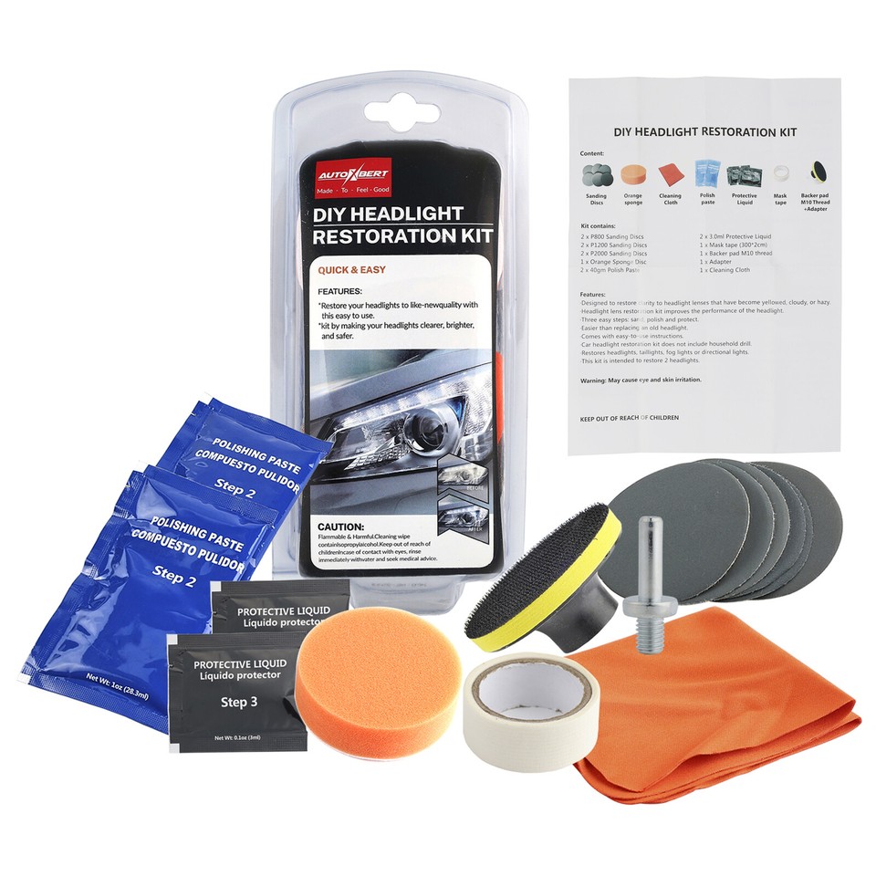 Car Headlight Lens Lamp Restoration Repair Kit Polishing Cleaner ...