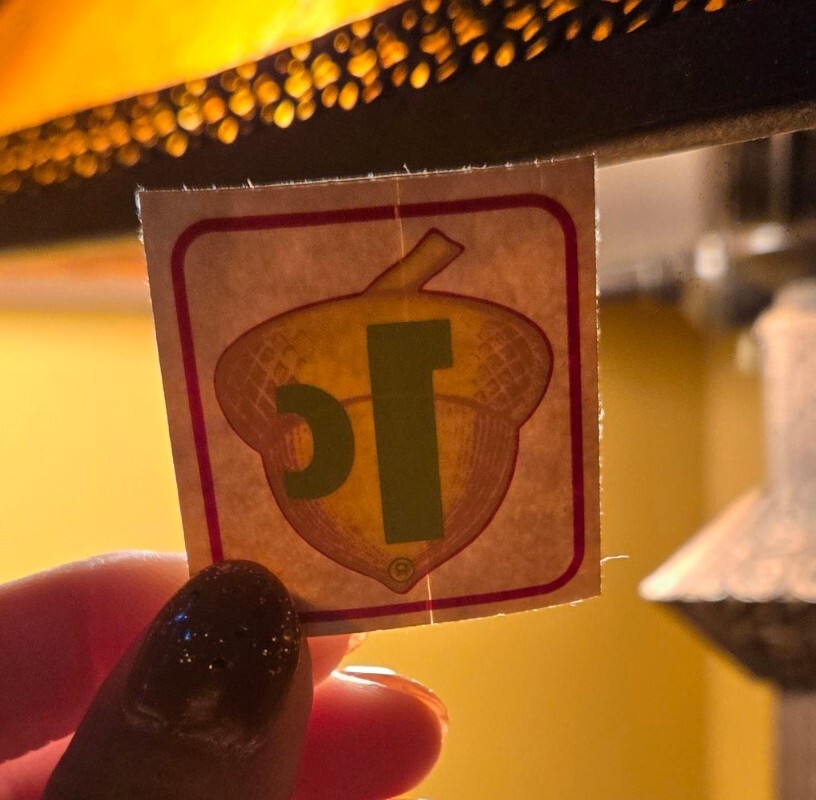 Original Oak Acorn 1 Cent Self Adhesive DECAL NOS Gumball Candy Penut ...