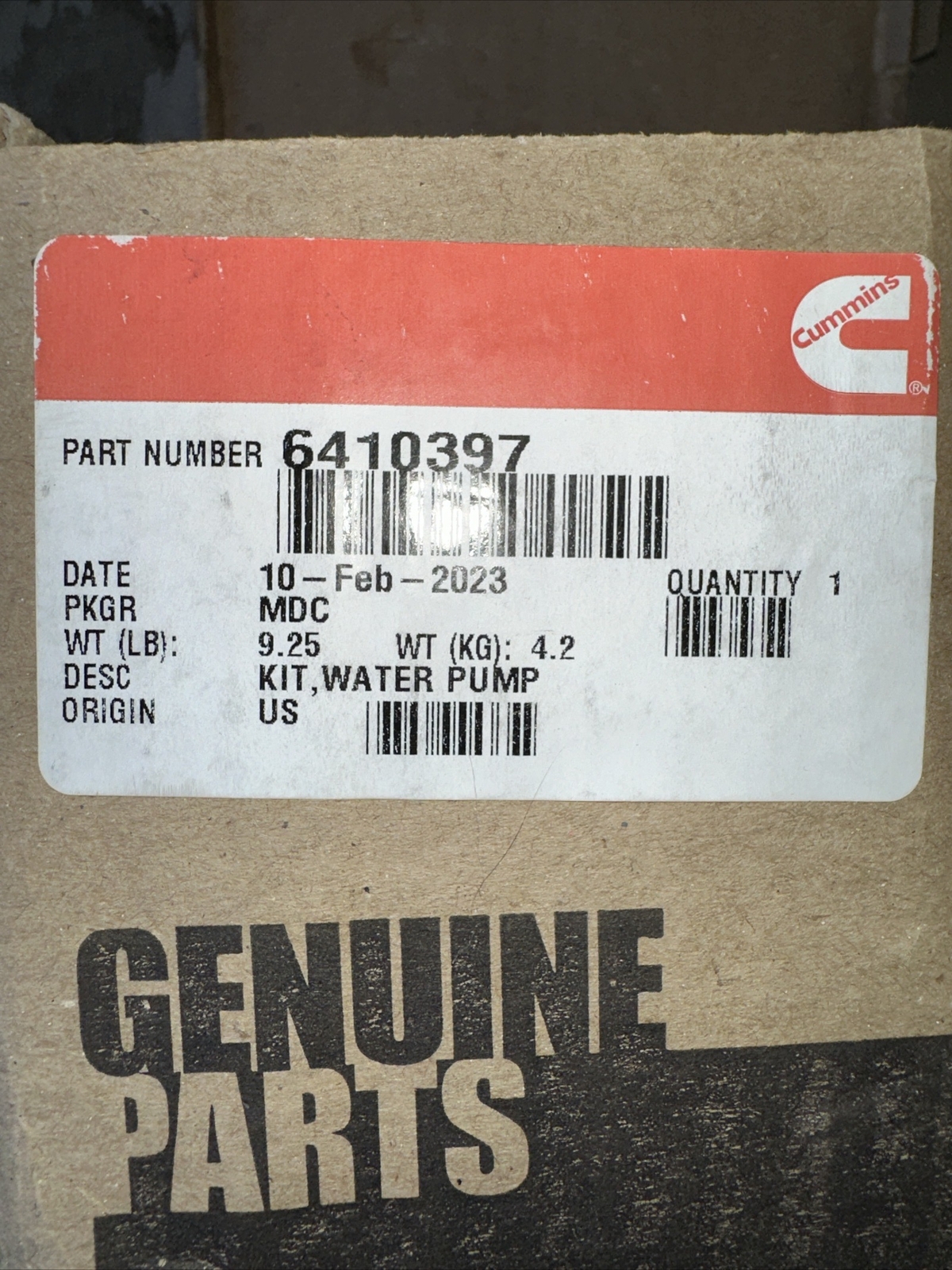 Cummins 6410397 Water Pump Kit for sale online | eBay