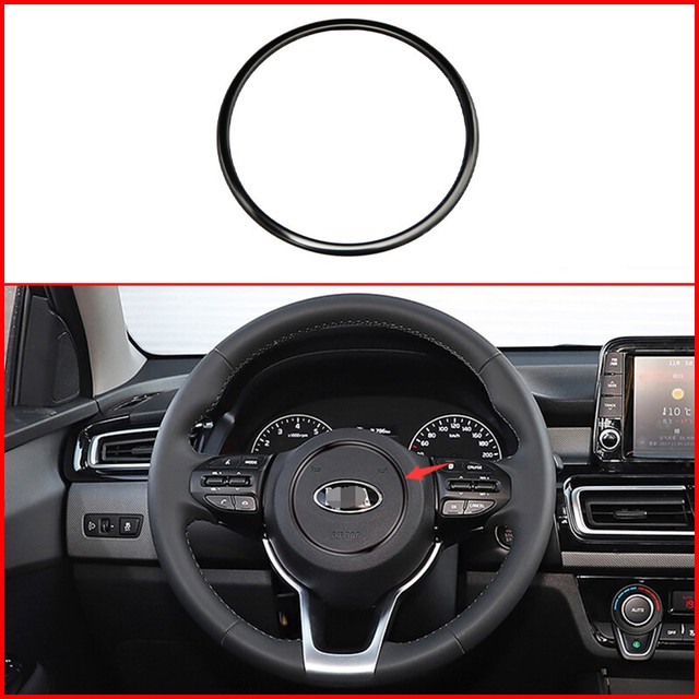 For Kia Forte 2018-2020 Black Titanium Inner Steering Wheel Decorative ...