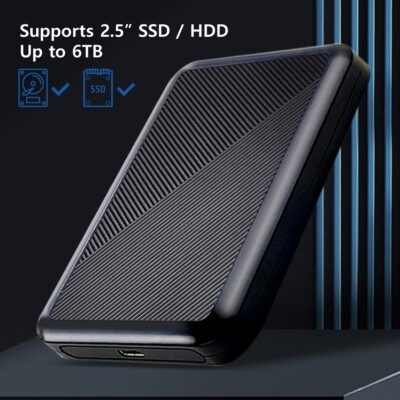 Hard Drive Enclosure 2.5 Inch USB 3.0 C SATA Case External Caddy HDD ...