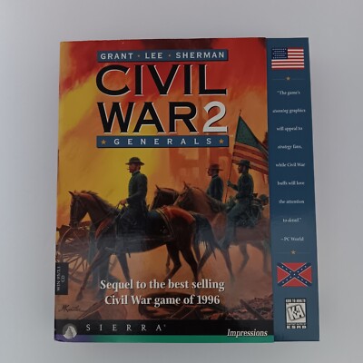 Civil War Generals 2: Grant Lee Sherman (PC, 1997) Complete Big Box New ...