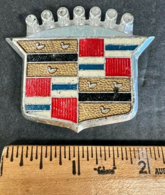 Vintage 1970-80s Cadillac Aluminum Emblem Badge OEM 10661 DL AULD CO M3 ...