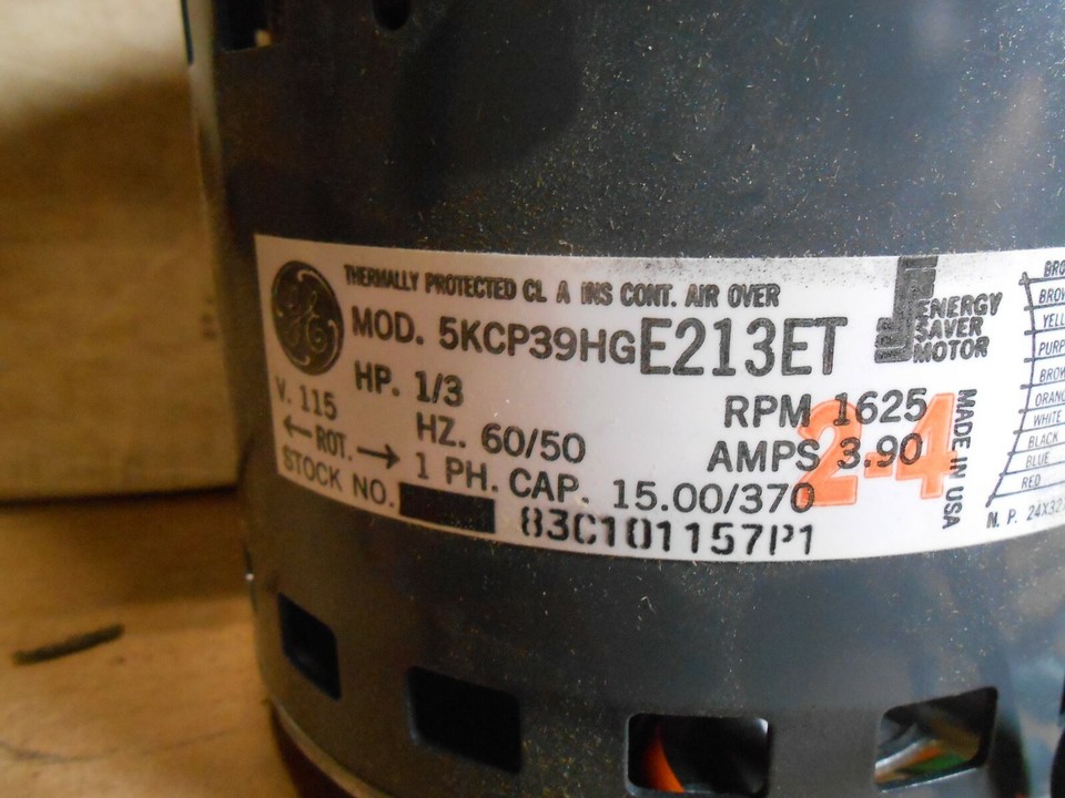 GE 5KCP39HG MOTOR 1625 RPM 3.90 AMPS 60/50 HZ 115V 1/3 HP | eBay