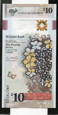 NORTHERN IRELAND £10 Pounds 2018 Ulster Bank P344 UNC Polymer Banknote ...