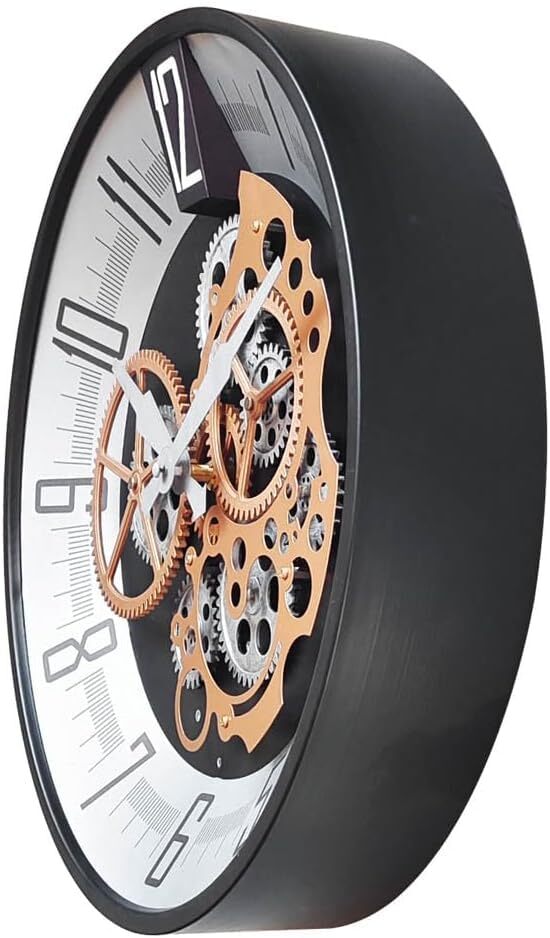 16 Inch Original Industrial Wall Clock, Non-Ticking 16 inch Gold-16 ...