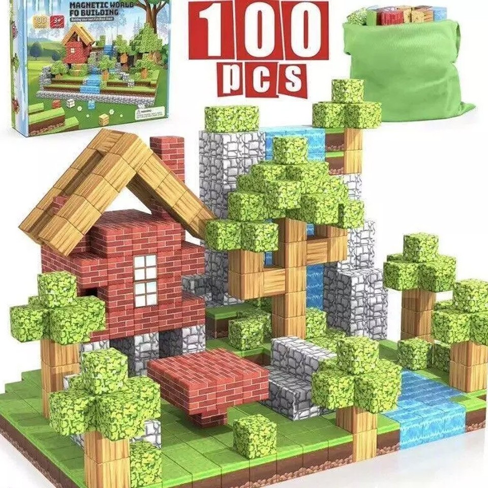 48-150PCS Minecraft Magnetic Building Blocks Children Kids Educational ...