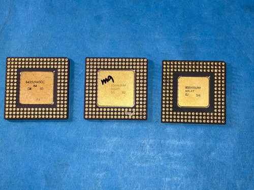 Lot of 3 Intel i486 CPUs for Scrap Gold Recovery - 2 DX2, 1 DX, all w ...