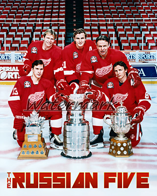 1997 Detroit Red Wings Stanley Cup & Russian Five Color Picture 8 X 10 ...