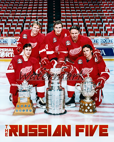 1997 Detroit Red Wings Stanley Cup & Russian Five Color Picture 8 X 10 ...