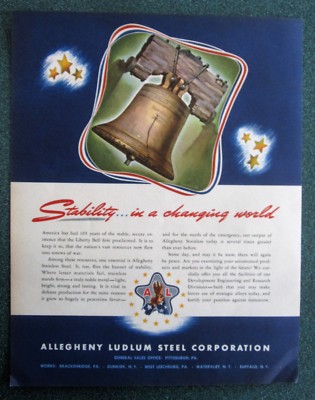 Liberty Bell WWII Allegheny Steel WWII Ad | eBay