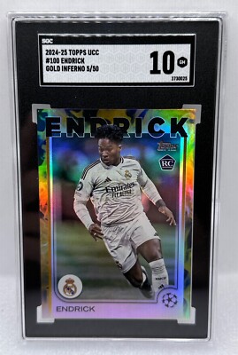 2024-25 Topps UCC Endrick Gold Inferno RC #d/50 SGC 10. POP 1! | eBay