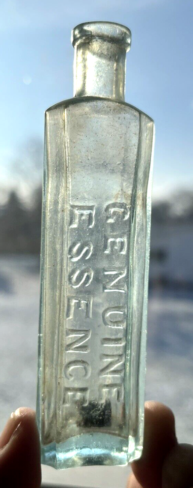 NICE LIGHT AQUA COLORED GENUINE ESSENCE BOTTLE HINGE MOLD 1860'S ERA ...