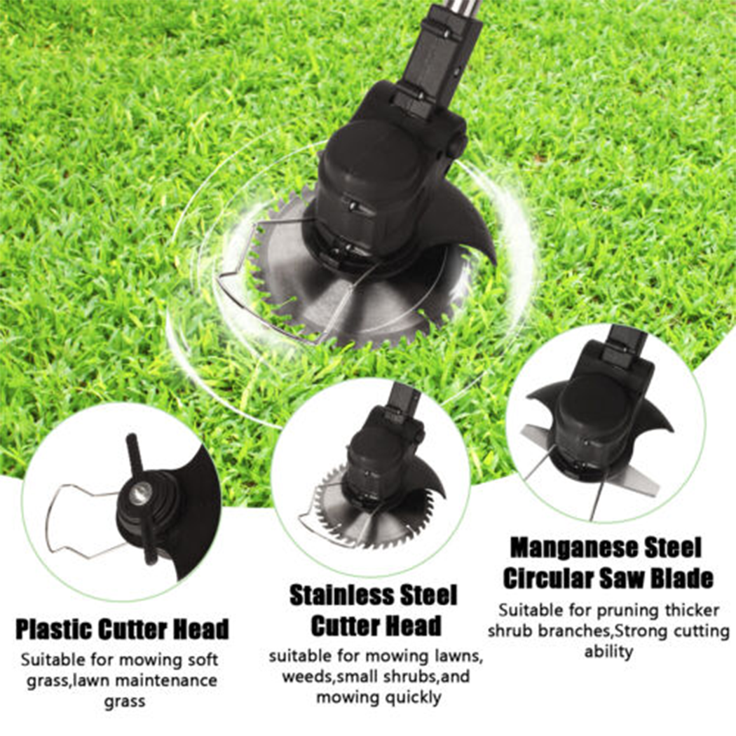 2 Battery Cordless Grass Trimmer Lawn Electric Handheld Whipper Snipper ...