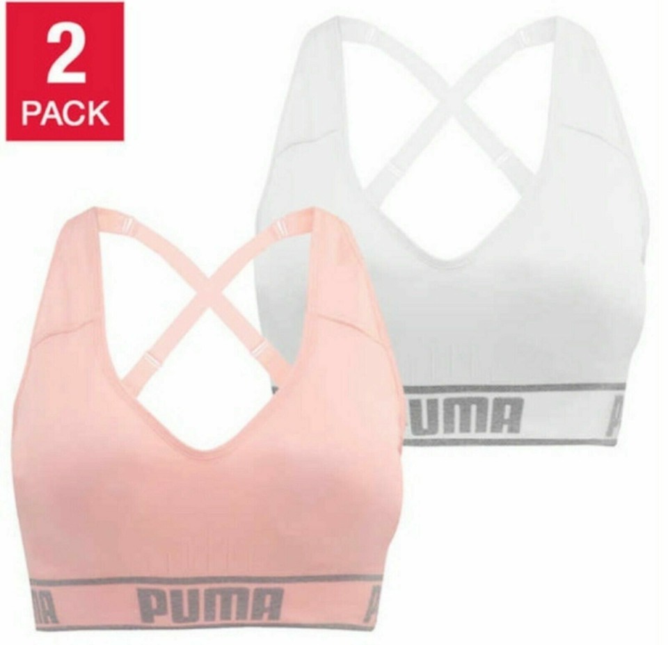 Puma Women's Seamless Sports Bra , 1, 2 Pack | eBay