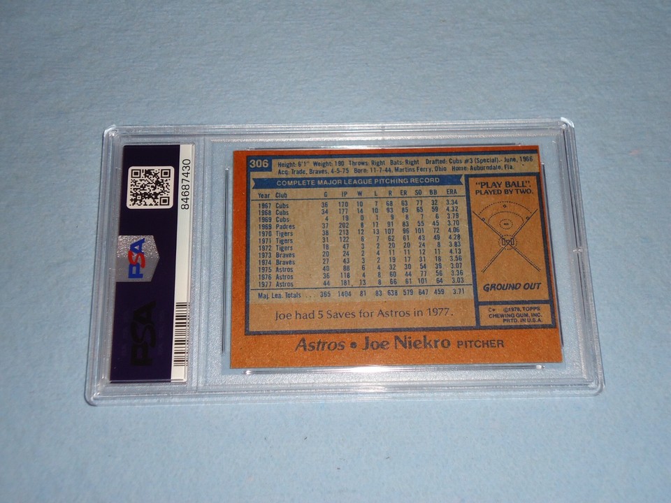 1978 Topps Baseball Card Joe Niekro # 306 PSA Grade 6 EX-MT 84687430 | eBay