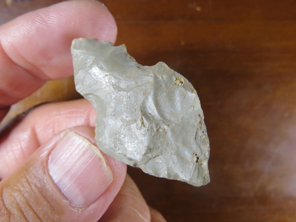 Turkey-tail point, Cobden chert, Jefferson County Illinois 2 x 1.1/16 ...