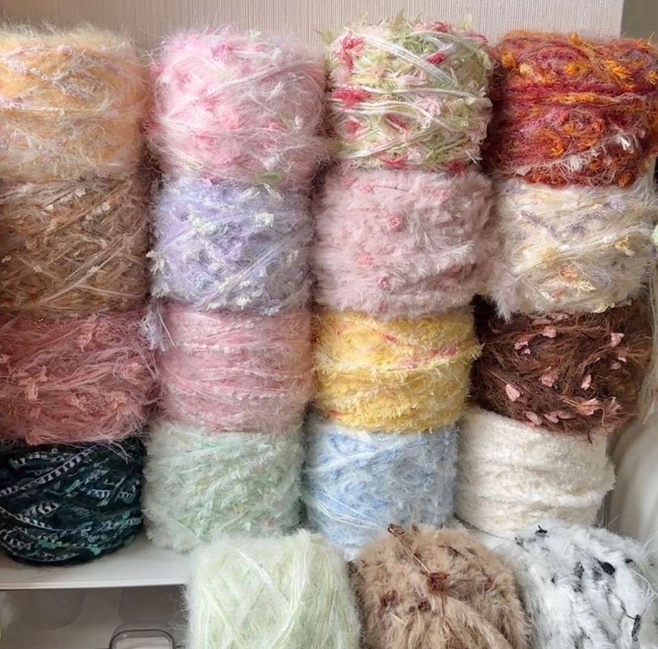 Hand mixed Yarn blind box art yarn craft DIY handspun yarn crochet Knit ...