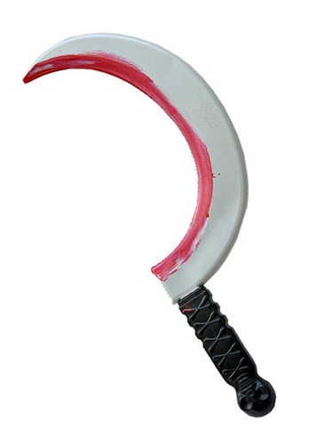 Costume Fake Weapon SKULL HOOKED HAND SICKLE Barbarian Zombie Pirate ...