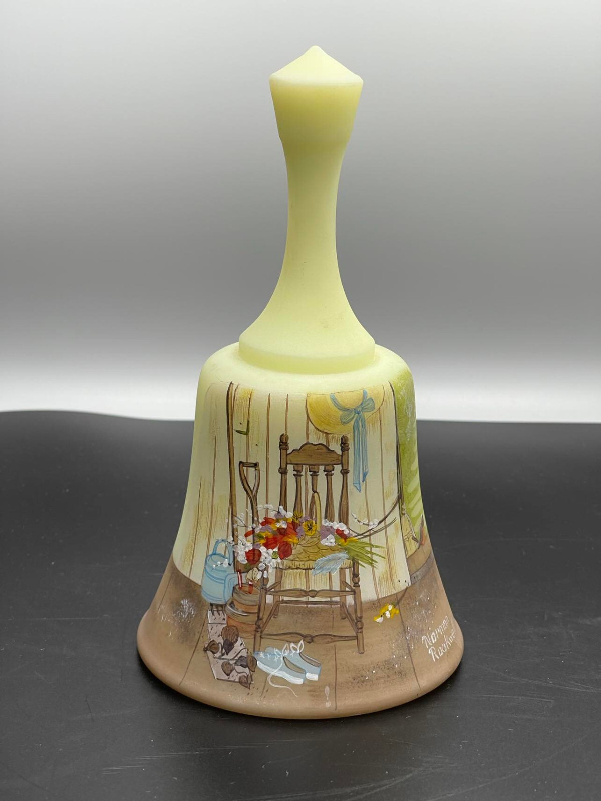 Fenton 1982 Norman Rockwell hand painted Bell Made at Fenton Factory | eBay