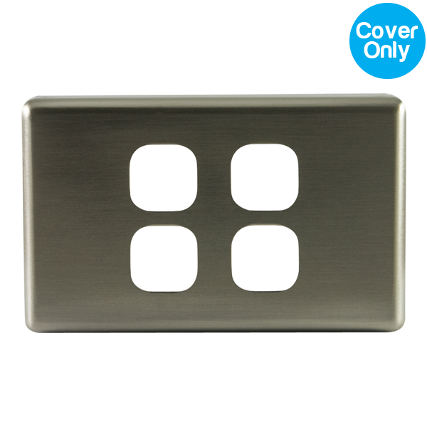 Four Gang Switch Aluminium Brushed Silver Metal Cover | eBay Australia