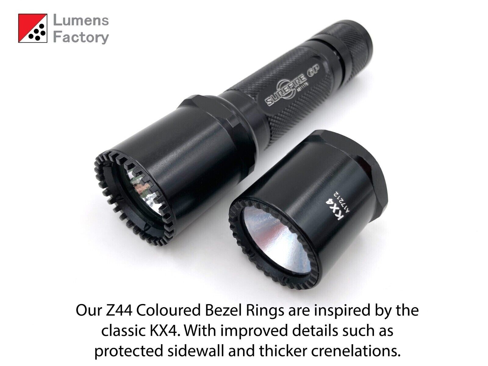Colored Bezel Rings for Surefire Z44 Head Unit, Surefire 6P 9P C2 C3 G2 ...