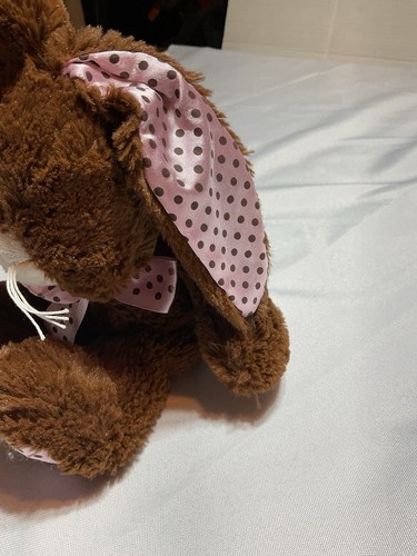 Ganz Brown Bunny Rabbit Pink Polka Dot Ears Chocolate Drops Plush ...