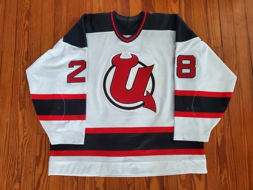 Utica Devils 1992-93 AHL Game Worn Used Home Hockey Jersey Serge Roberge LOA NHL | eBay