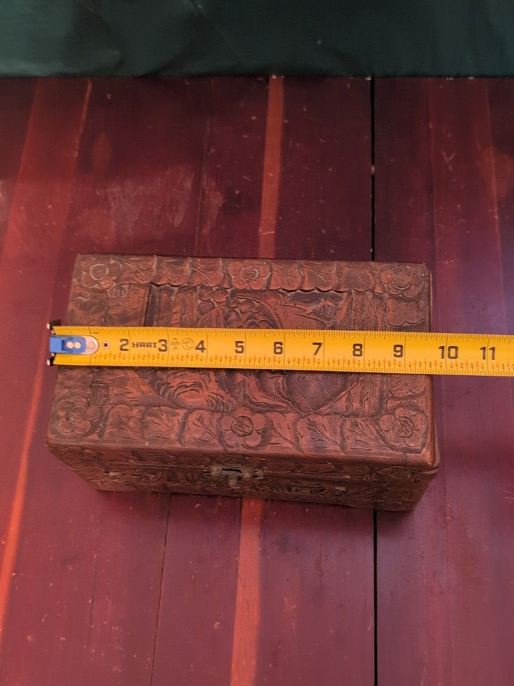 Vintage Hand Carved Chinese Camphor Wooden Table Tea Chest Art ...
