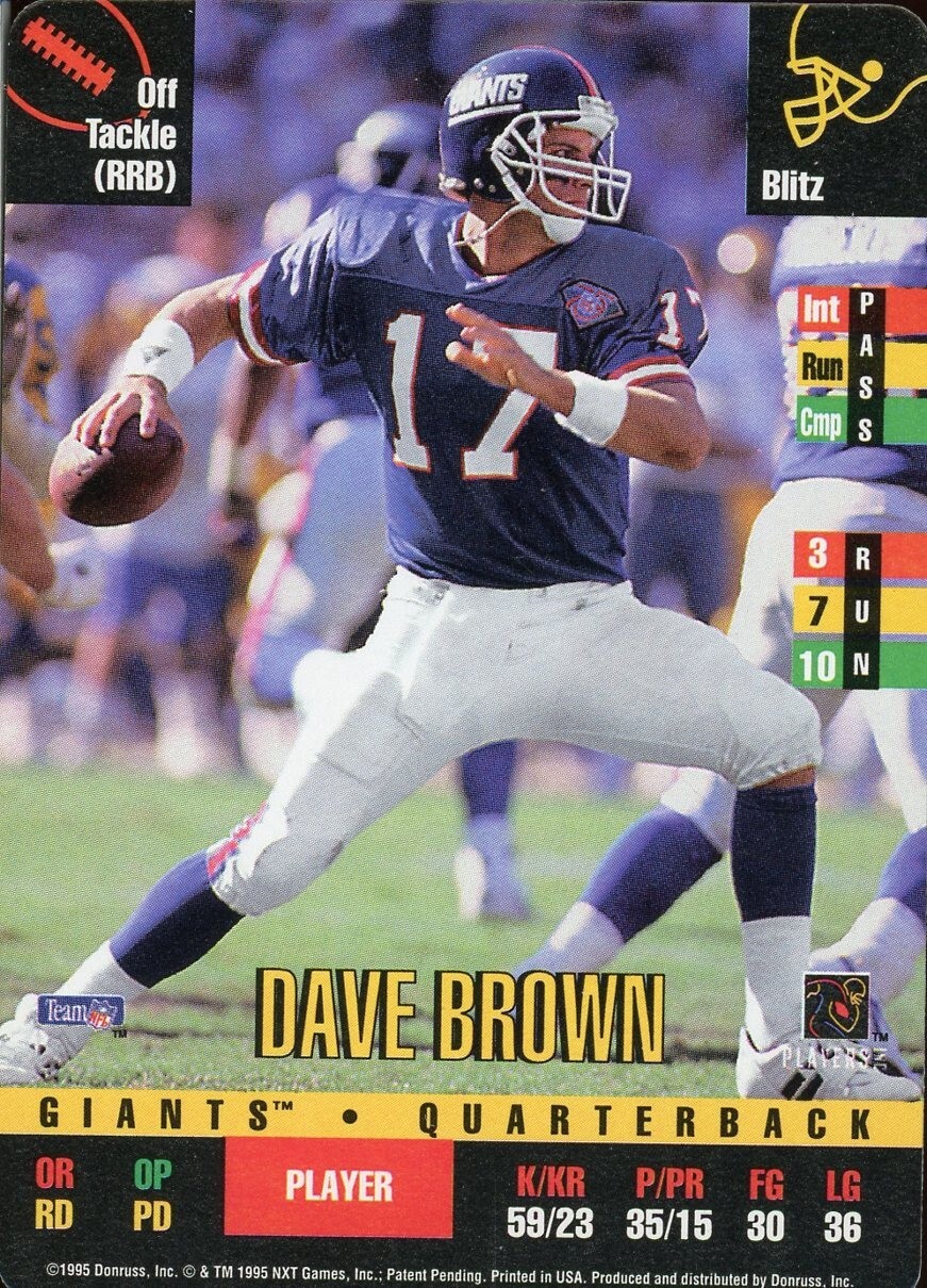 1995 Donruss Red Zone DAVE BROWN GIANTS | eBay