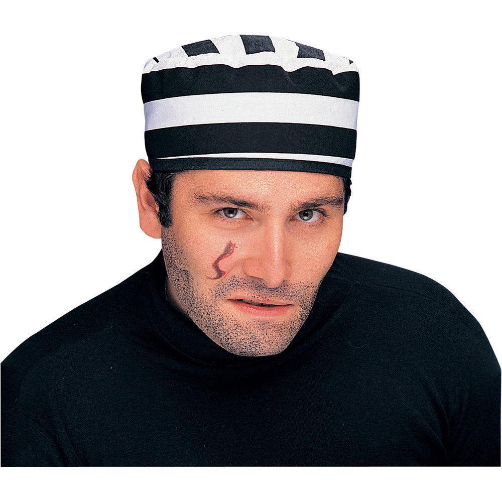 Prisoner Convict Jailbird Black and White Hat | eBay