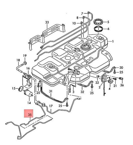 Genuine VW Transporter 7EA 7EB 7EF 7EG 7EH 7EJ 7EM 1 Set Fuel Pipes ...