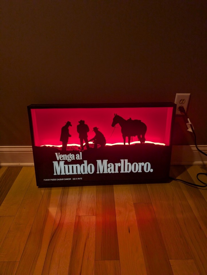Vintage Marlboro Cigarette Neon Sign Spanish Rare Tobacco Advertising ...