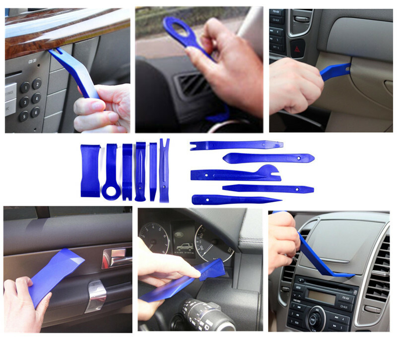 11 Pcs Universal Car Open Tools Kit Car Dash Door Trim Panel Clip Radio ...