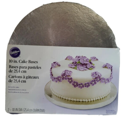 Cake Bases 10" Round Silver 2/Pkg Cakes Kitchen Baking. New | eBay