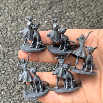 5 Alice with Cat Models Twisted Fables Board Game Miniatures ...
