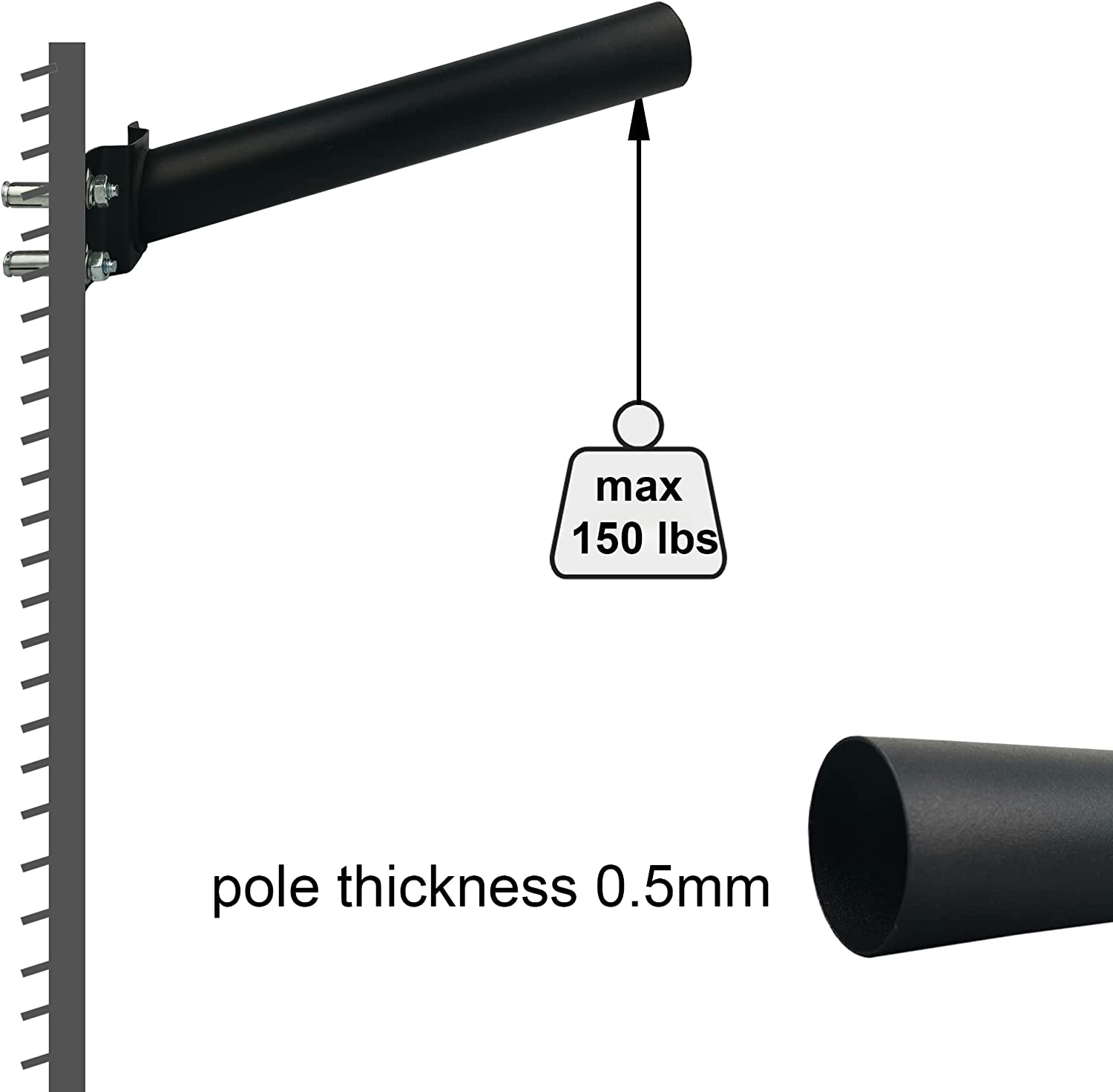 Mounting Bracket Extension Arm Pole for Solar Street Light Wall & Pole ...