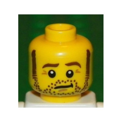 LEGO - Minifig, Head - Brown Sideburns, Beard Stubble & Eyebrows ...