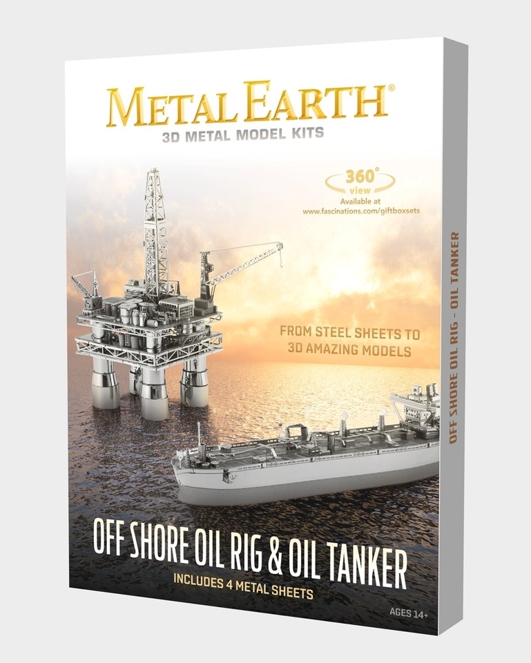 Fascinations Metal Earth Model Kits Offshore Oil Rig and Oil Tanker ...
