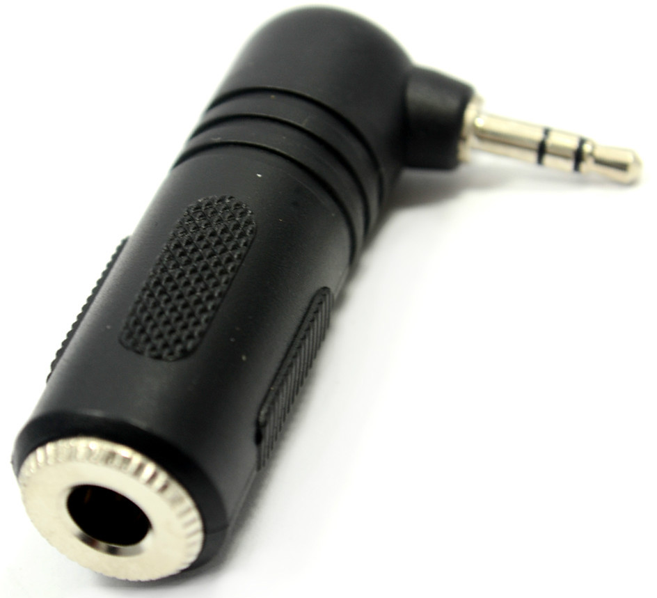 90 DEG RIGHT ANGLED 6.35MM STEREO SOCKET TO 3.5MM STEREO JACK PLUG ...