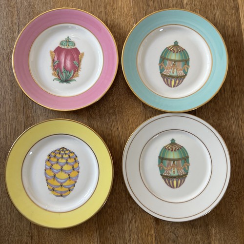 Set Of 4 Limoges FABERGE EGG PORCELAIN SALAD DESSERT PLATES 7 5/8 ...