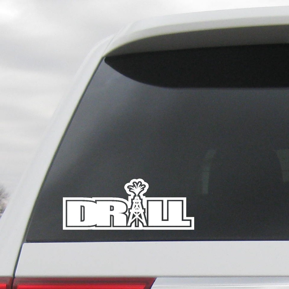 DRILL OIL RIG OILFIELD ROUGHNECK DECAL VINYL STICKER WINDOW CAR TRUCK ...