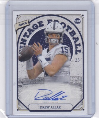 Drew Allar Auto 2023 Onyx Vintage RC Rookie Penn State On Card Blue | eBay