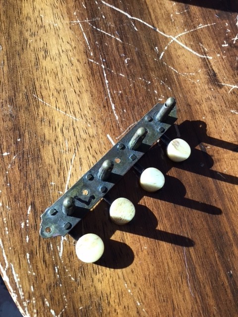 Vintage c. 1900 mandolin 4-on-plate tuner bass side, paddlehead, post ...